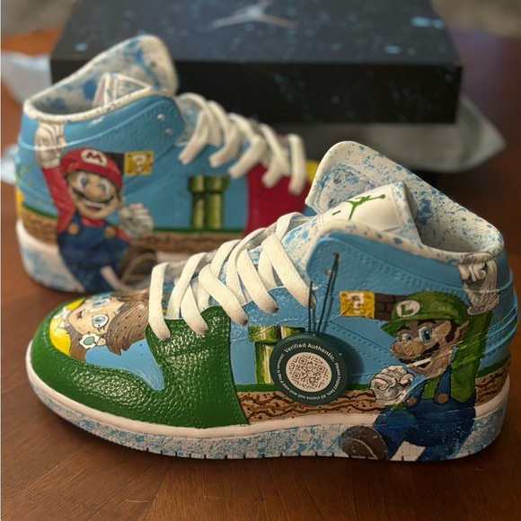 Jordan | Shoes | Air Jordan Of 1 Super Mario Bros Custom Colorway ...